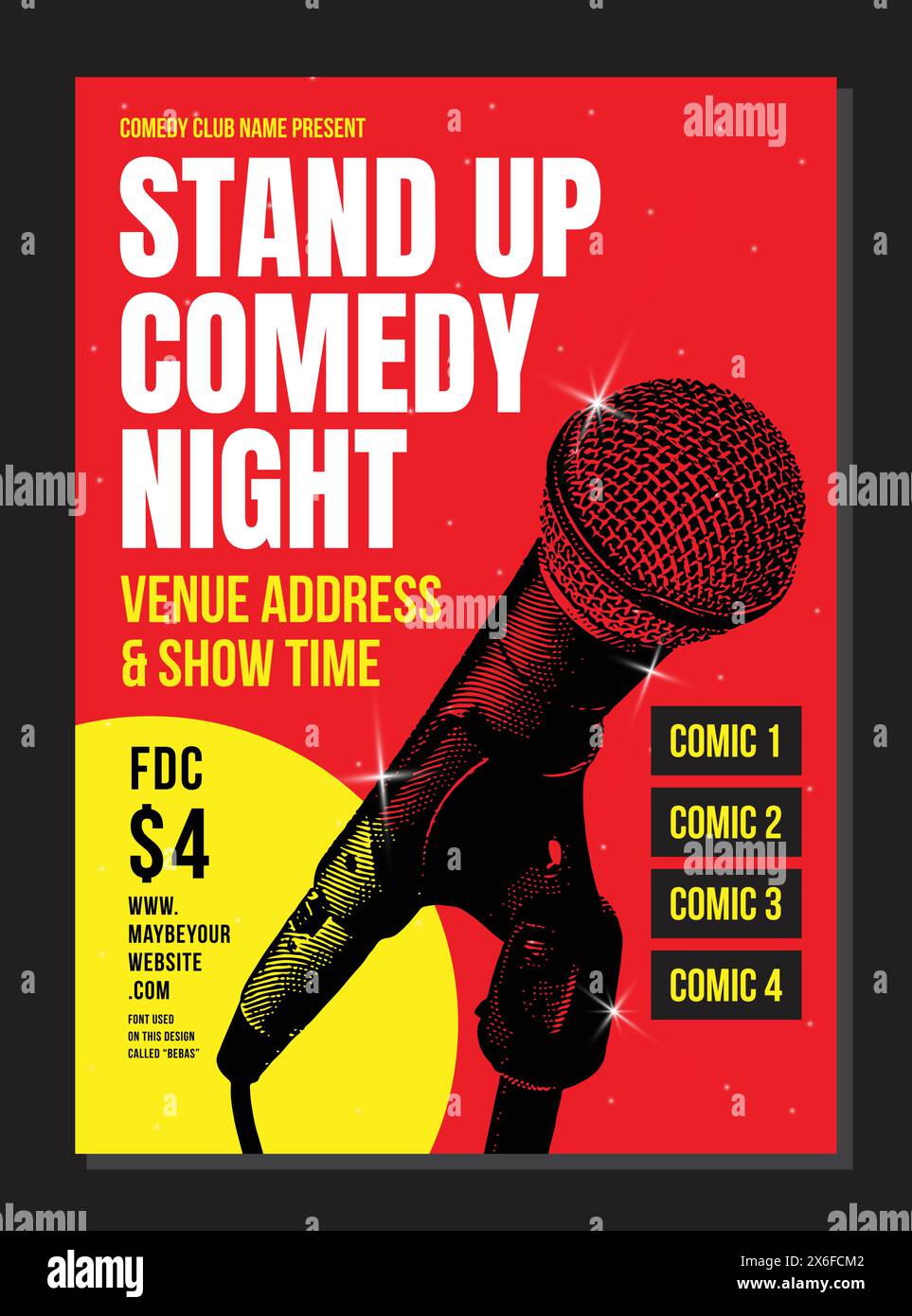 Stand Up Comedy Night live poster, for comic or stand up comedy, live ...