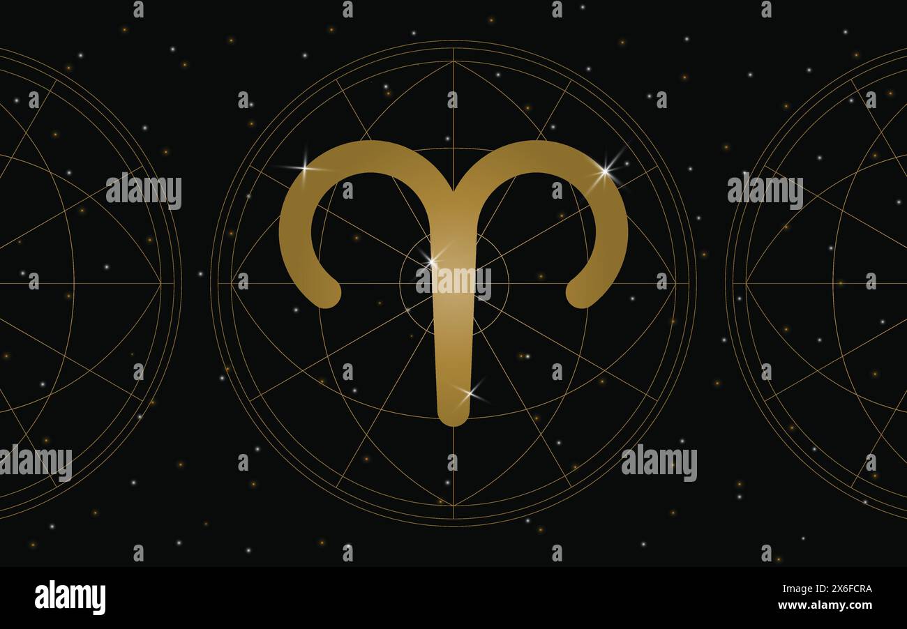 Aries Horoscope Symbol, Astrology Icon, Aries is the first astrological sign in the zodiac. with ...