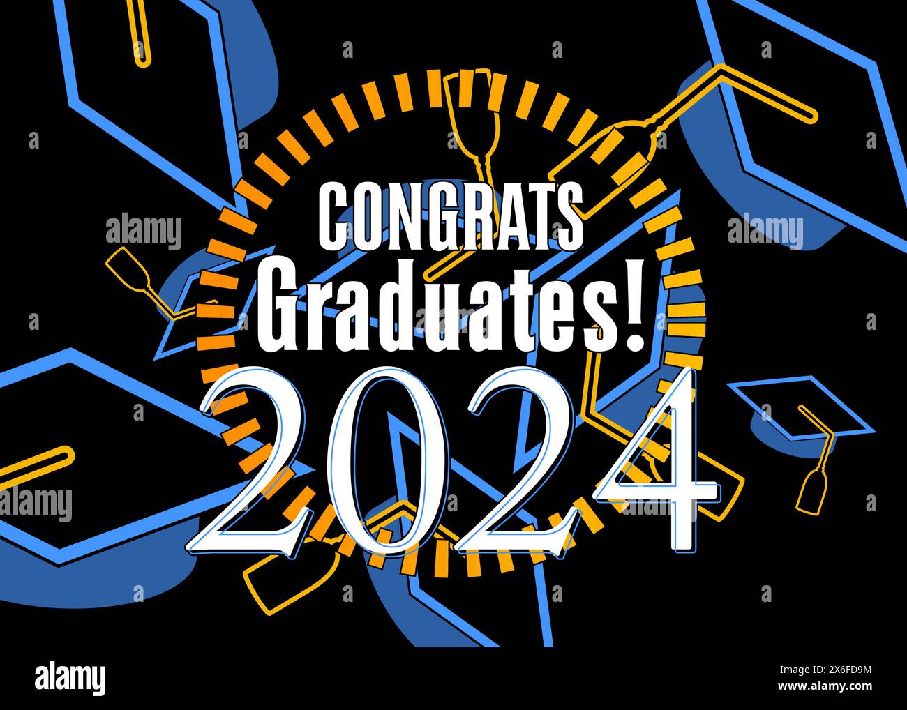 Class of 2024 Graduation design template. Vintage party invitation ...