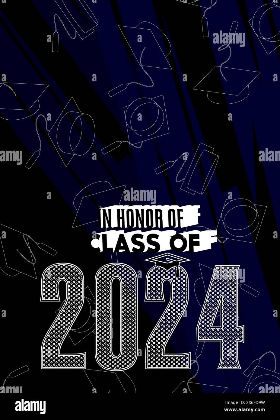 Class of 2024 Graduation design template. Vintage party invitation ...