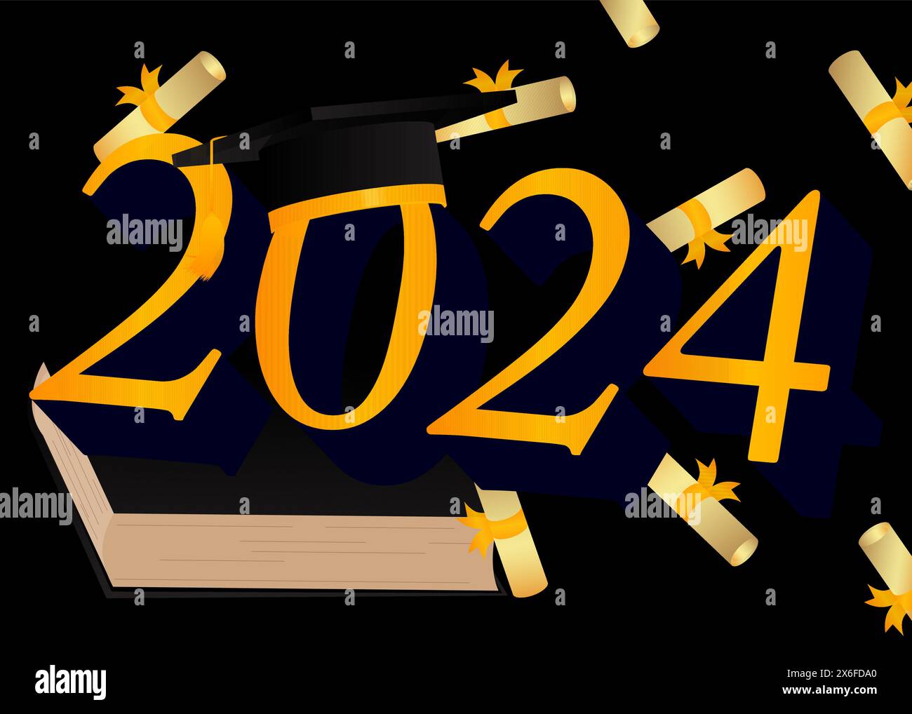 Class of 2024 Graduation design template. Vintage party invitation ...