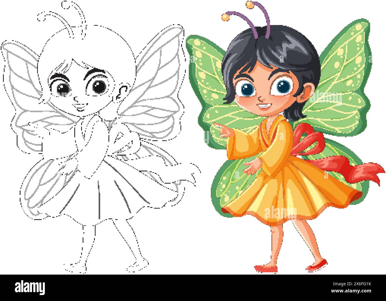 Cute fairy green wings Cut Out Stock Images & Pictures - Alamy