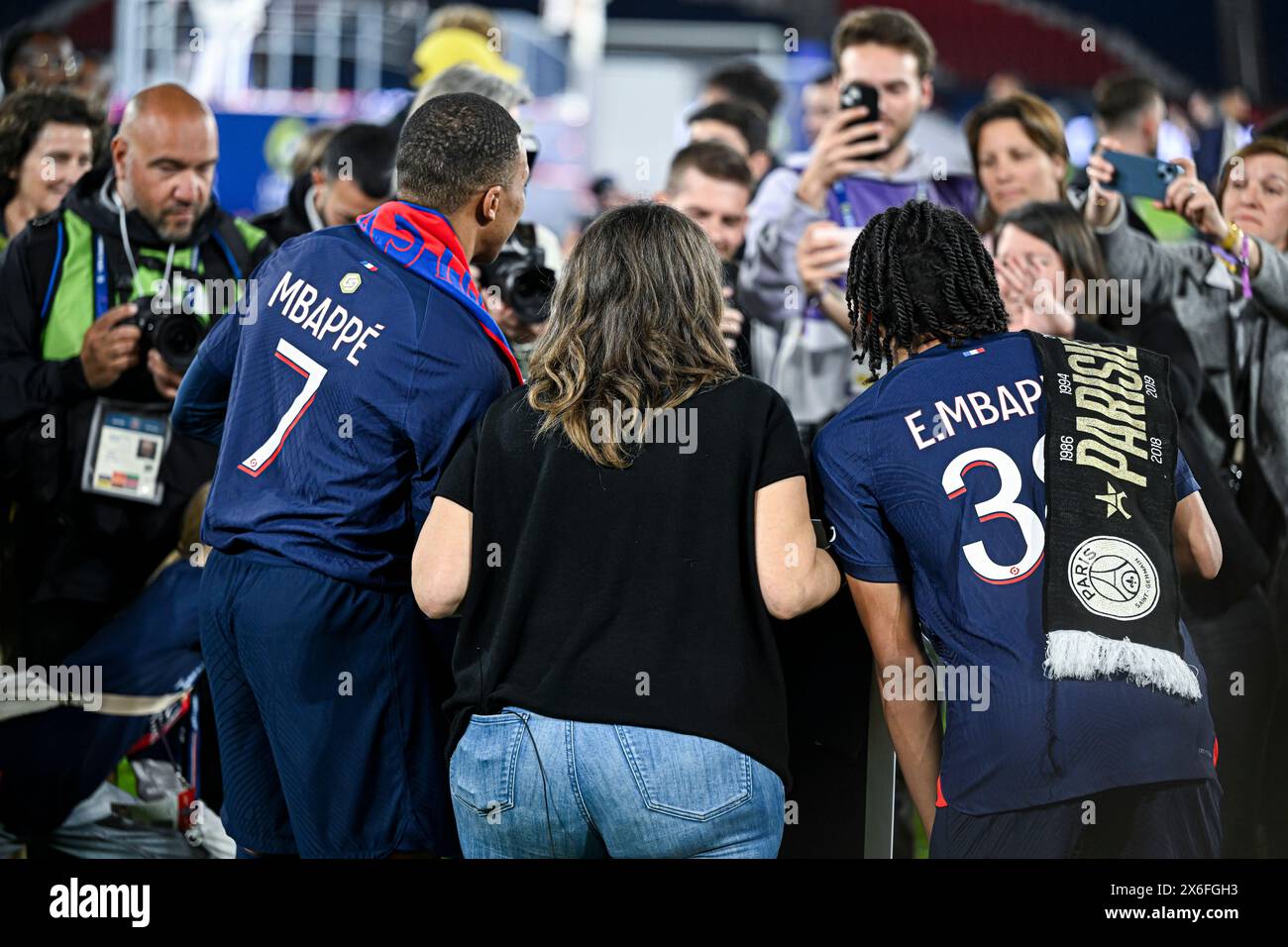 Paris, France. 12th May, 2024. Kylian Mbappe his mother Fayza Lamari ...