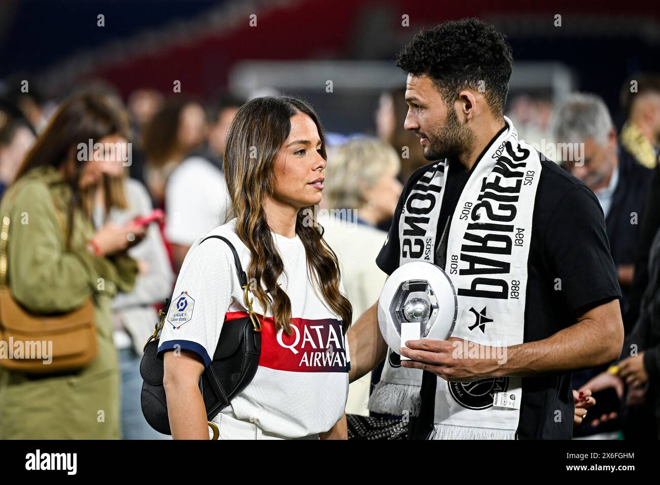 Paris, France. 12th May, 2024. Goncalo Ramos and his girlfriend ...