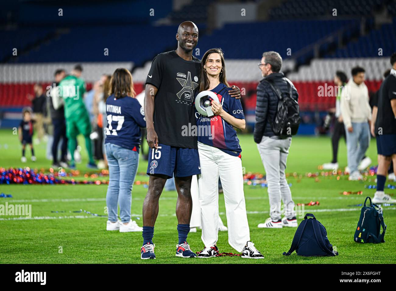 Paris, France. 12th May, 2024. Danilo Pereira and his wife Jessica ...