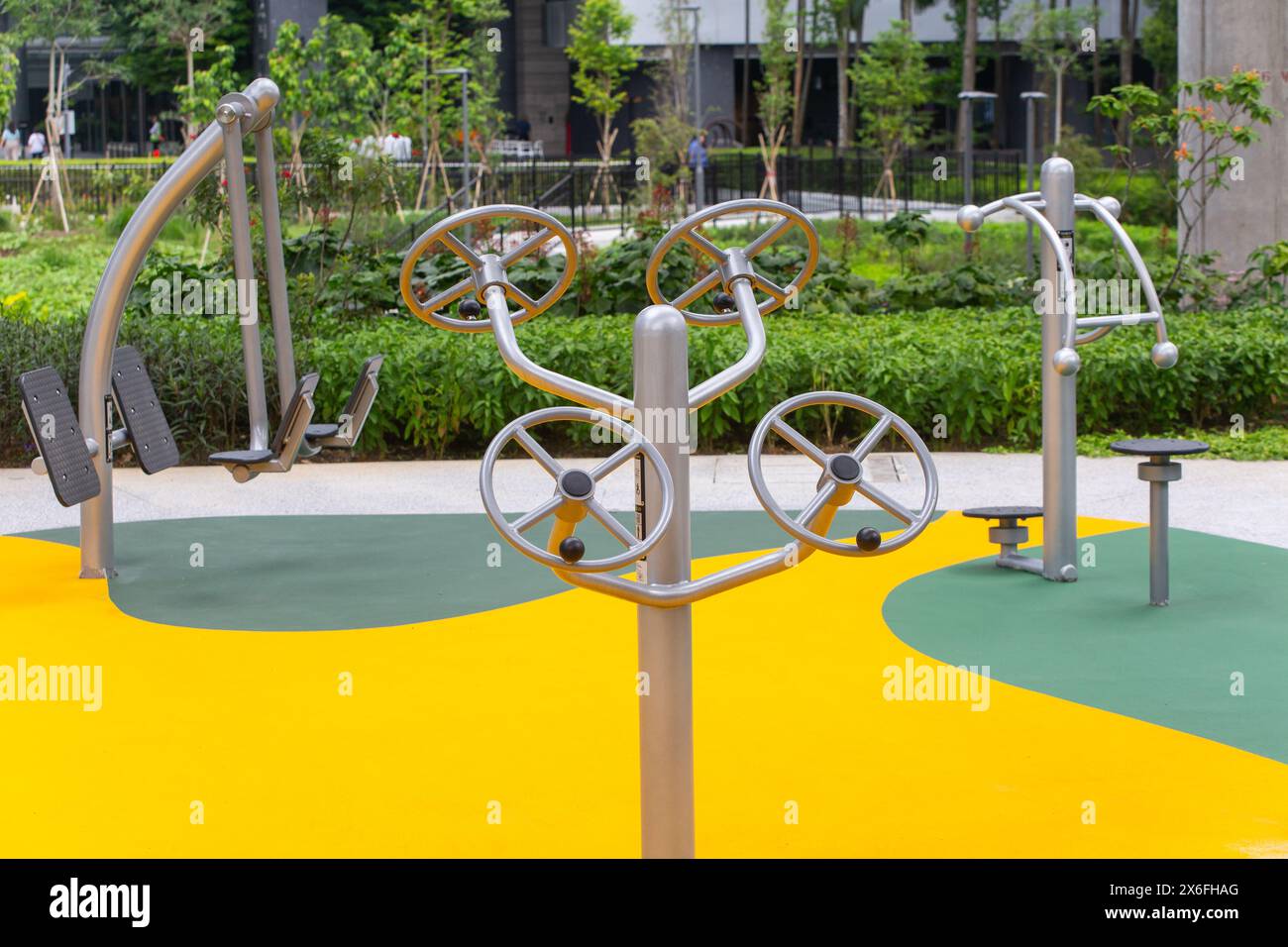 An outdoor basic workout station for adult to exercise for a healthy ...