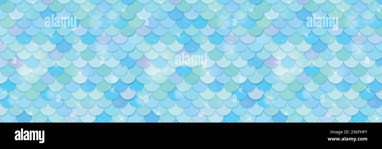 Seamless pattern of overlapping fish scales in blue tones Stock Vector ...