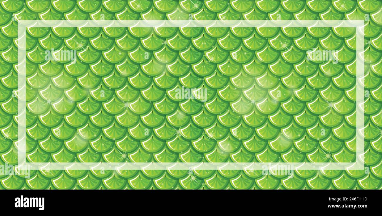 Seamless green scales design with decorative border Stock Vector Image ...