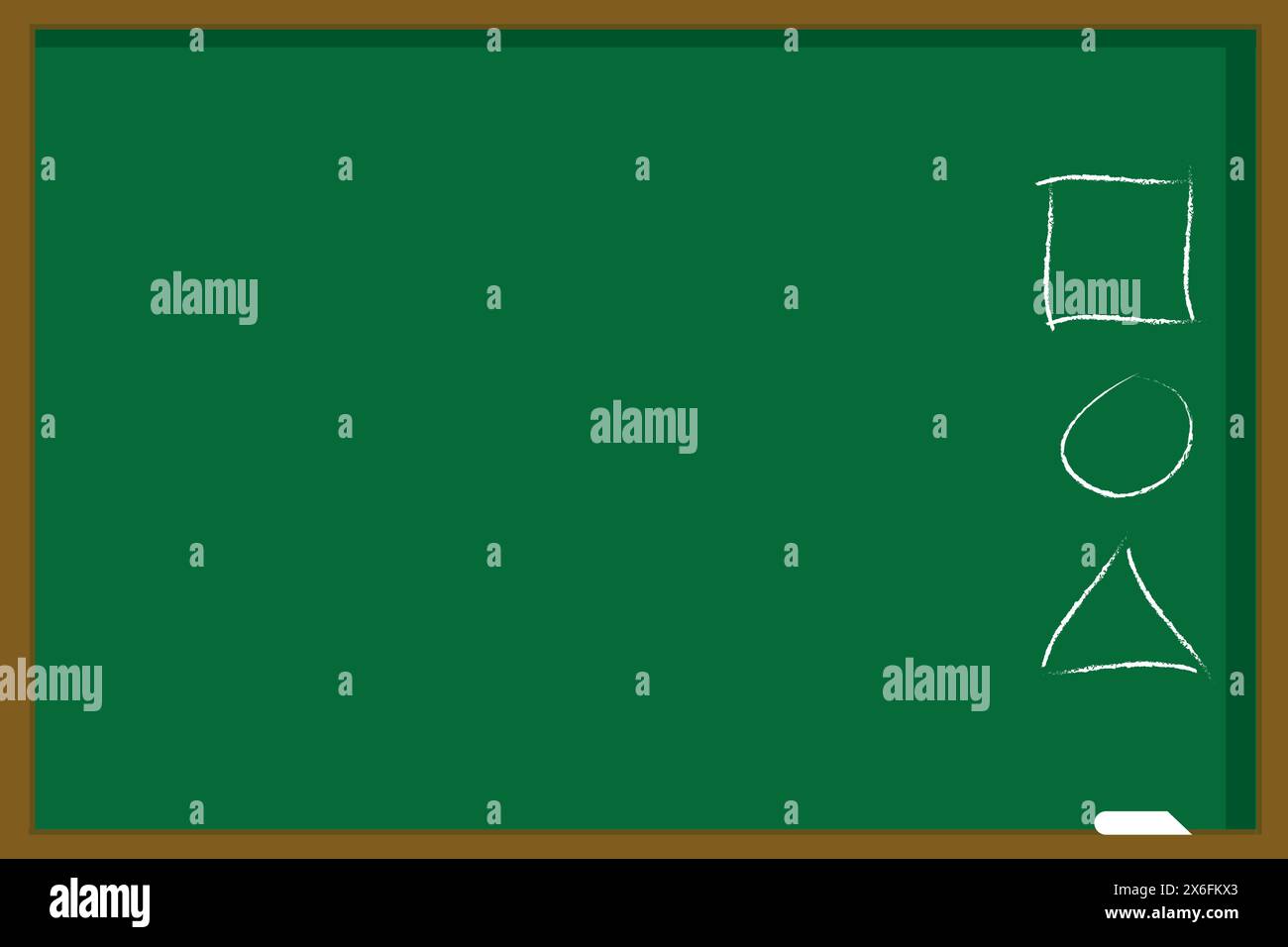 Chalkboard set. Realistic green blackboard in wooden frame isolated ...