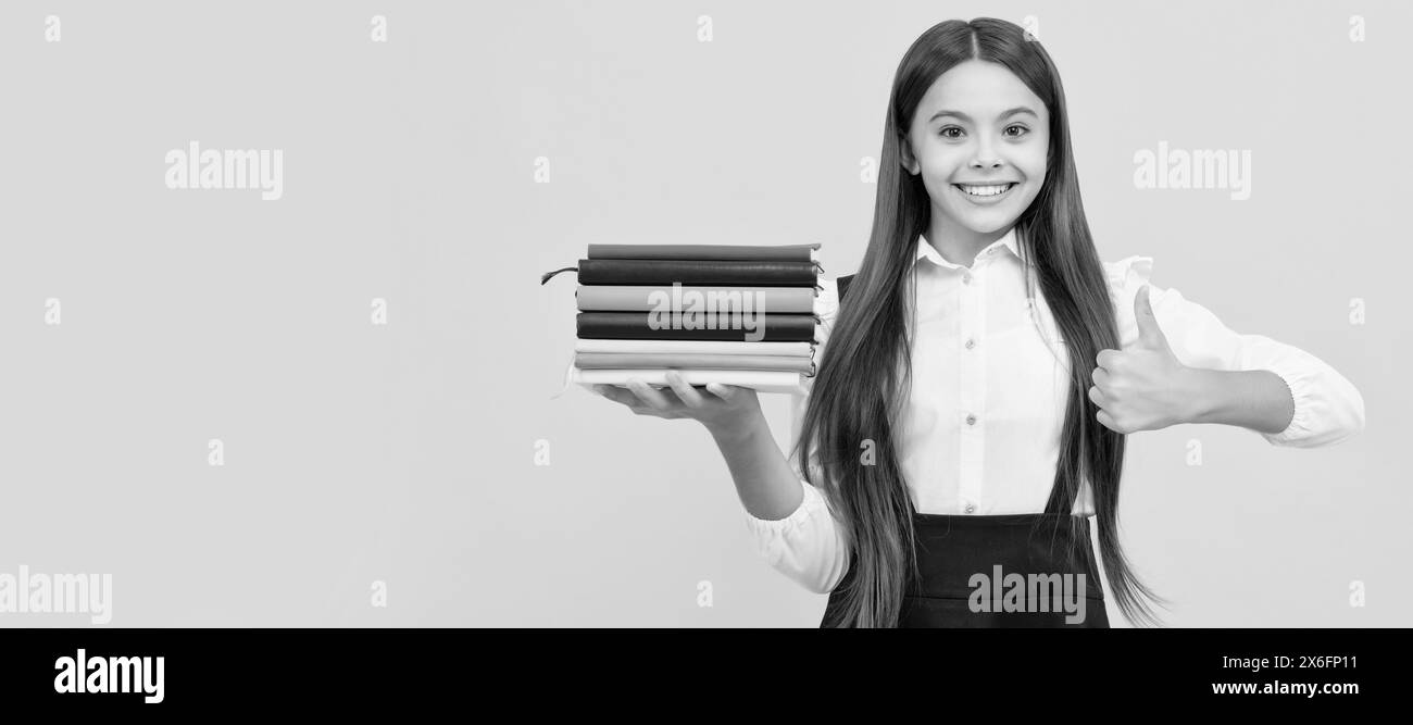 book store. educational childrens literature. Portrait of schoolgirl ...