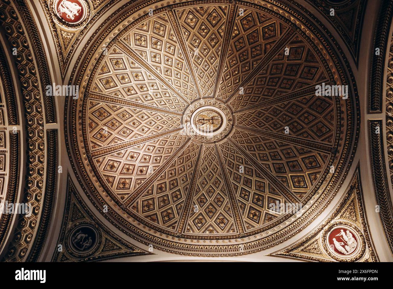 Florence, Italy - 29 December, 2023: Ceiling of the Niobe room in the ...