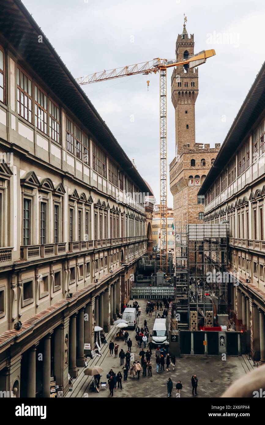 Florence, Italy - 29 December, 2023: The Uffizi Gallery, a prominent ...