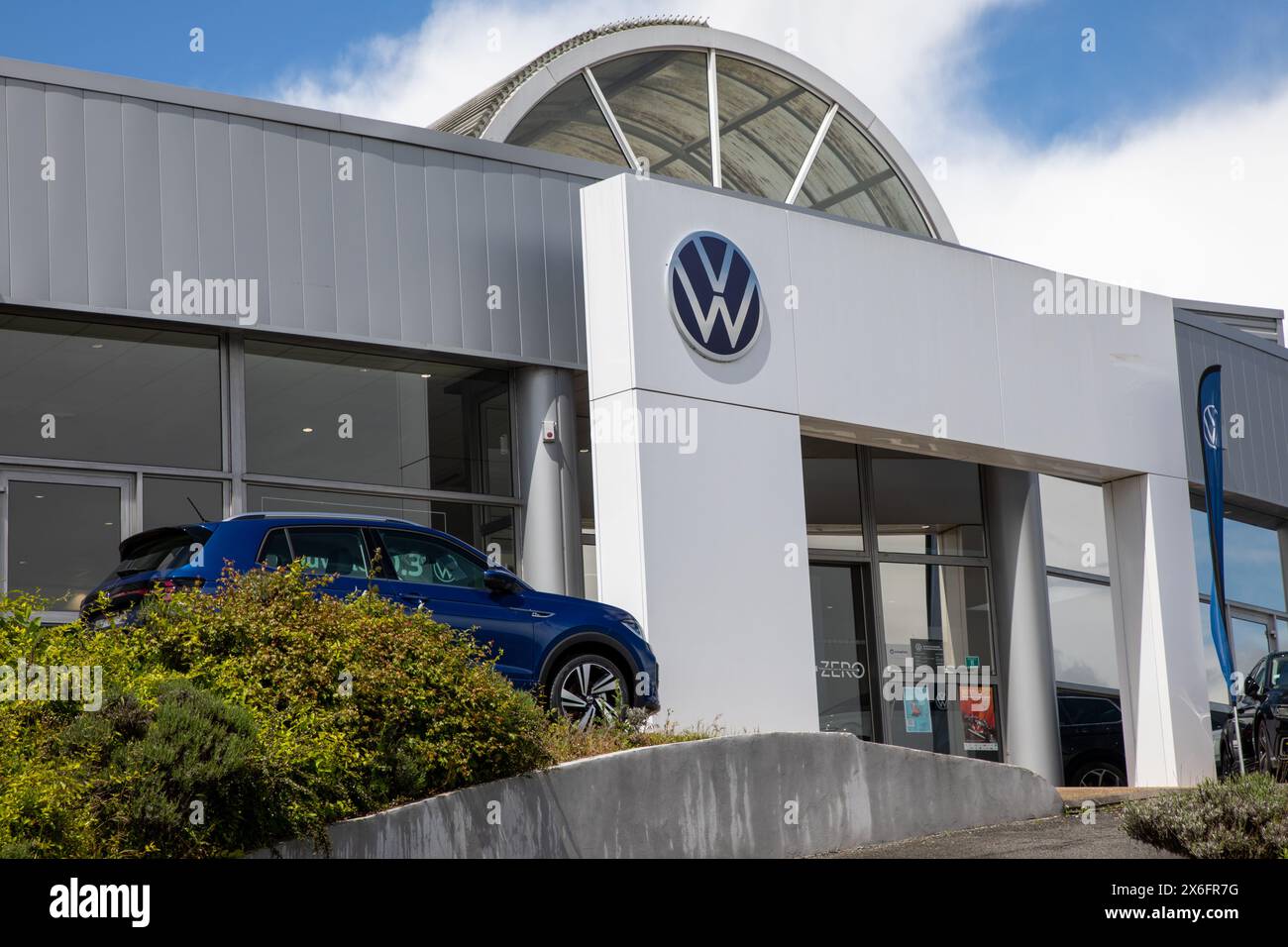 Bordeaux , France - 05 10 2024 : vw logo brand facade and sign text shop front of dealership ...