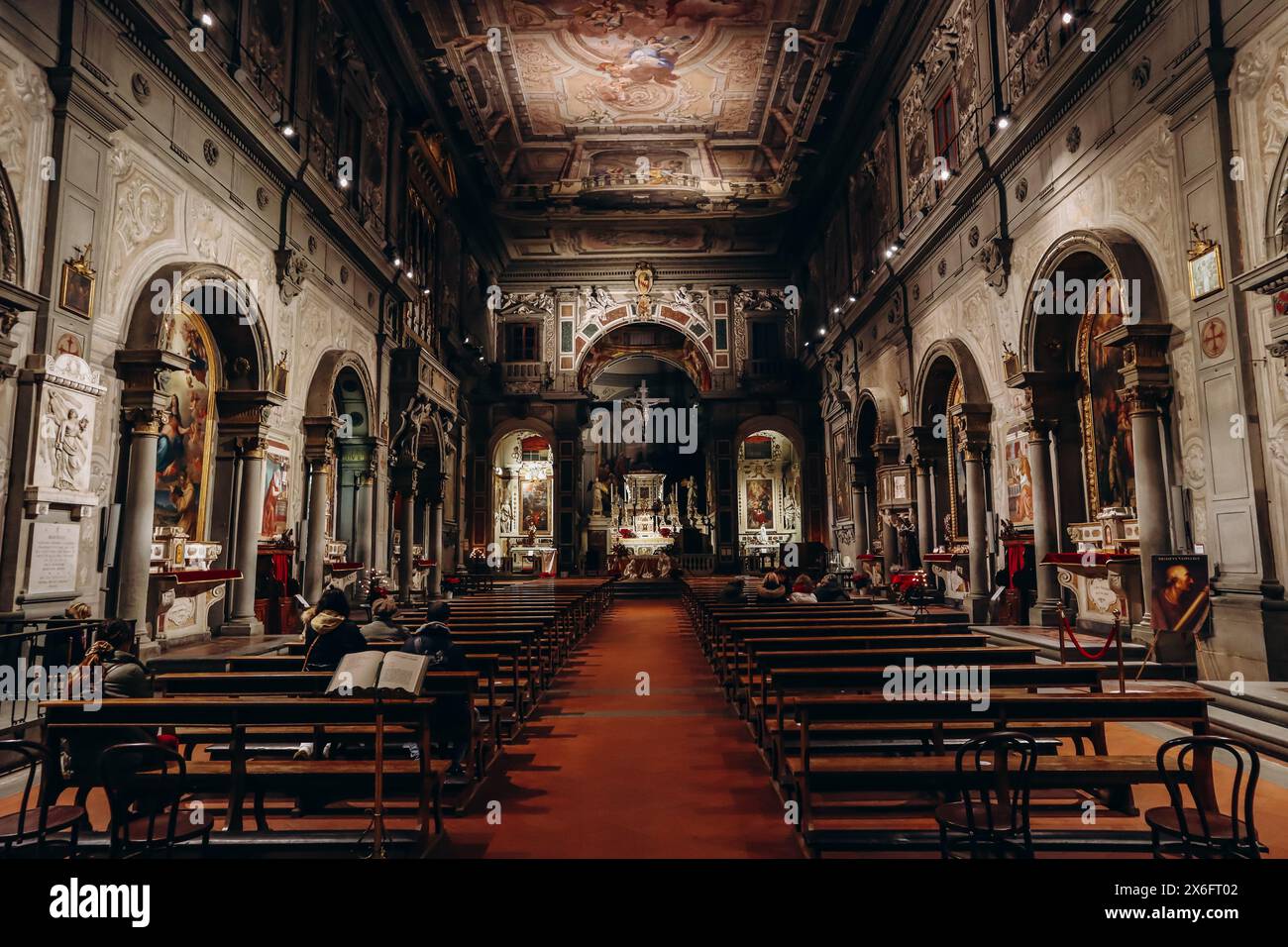Florence, Italy - 29 December, 2023: The chiesa di Ognissanti ...