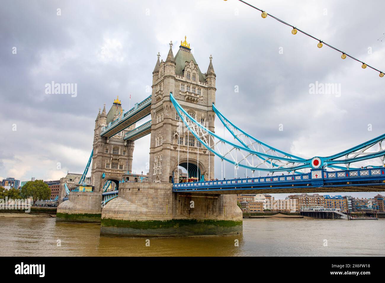 Tower Bridge London famous landmark, tourists sightseeing on Queens ...