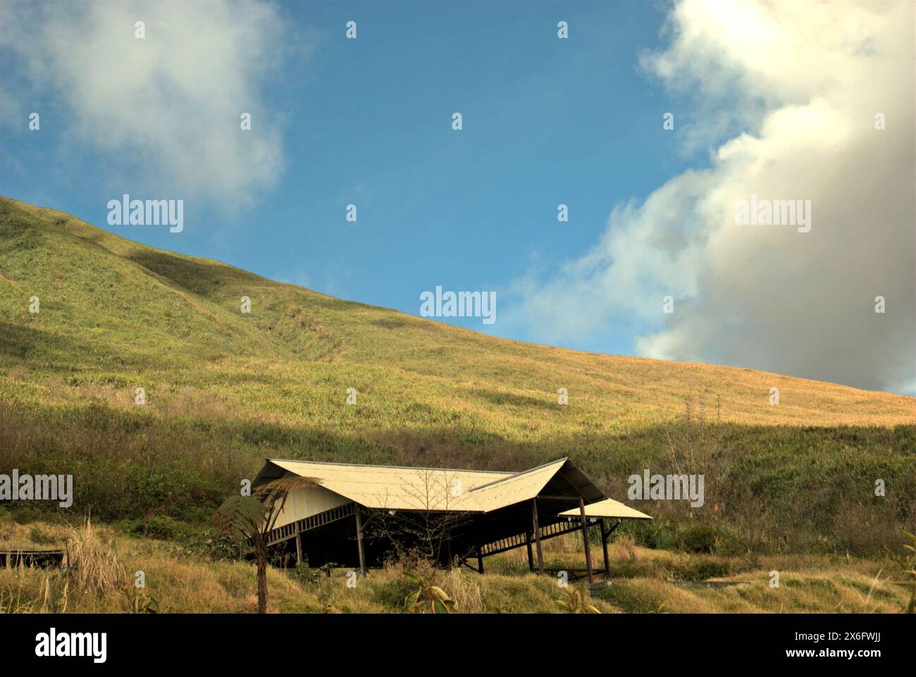 A scenery of the volcanic dome of Mount Lokon, an active volcano ...
