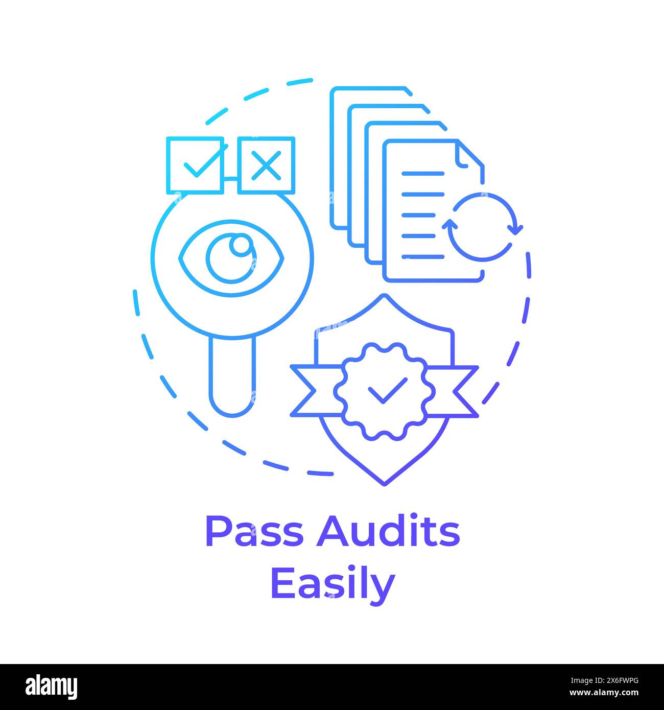 Pass audits easily blue gradient concept icon Stock Vector Image & Art ...