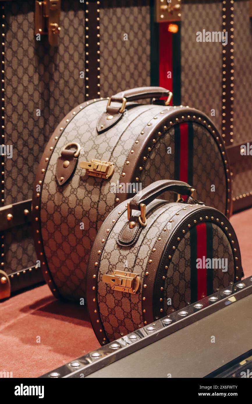 Florence, Italy - 29 December, 2023: Gucci bags on display in a Gucci ...