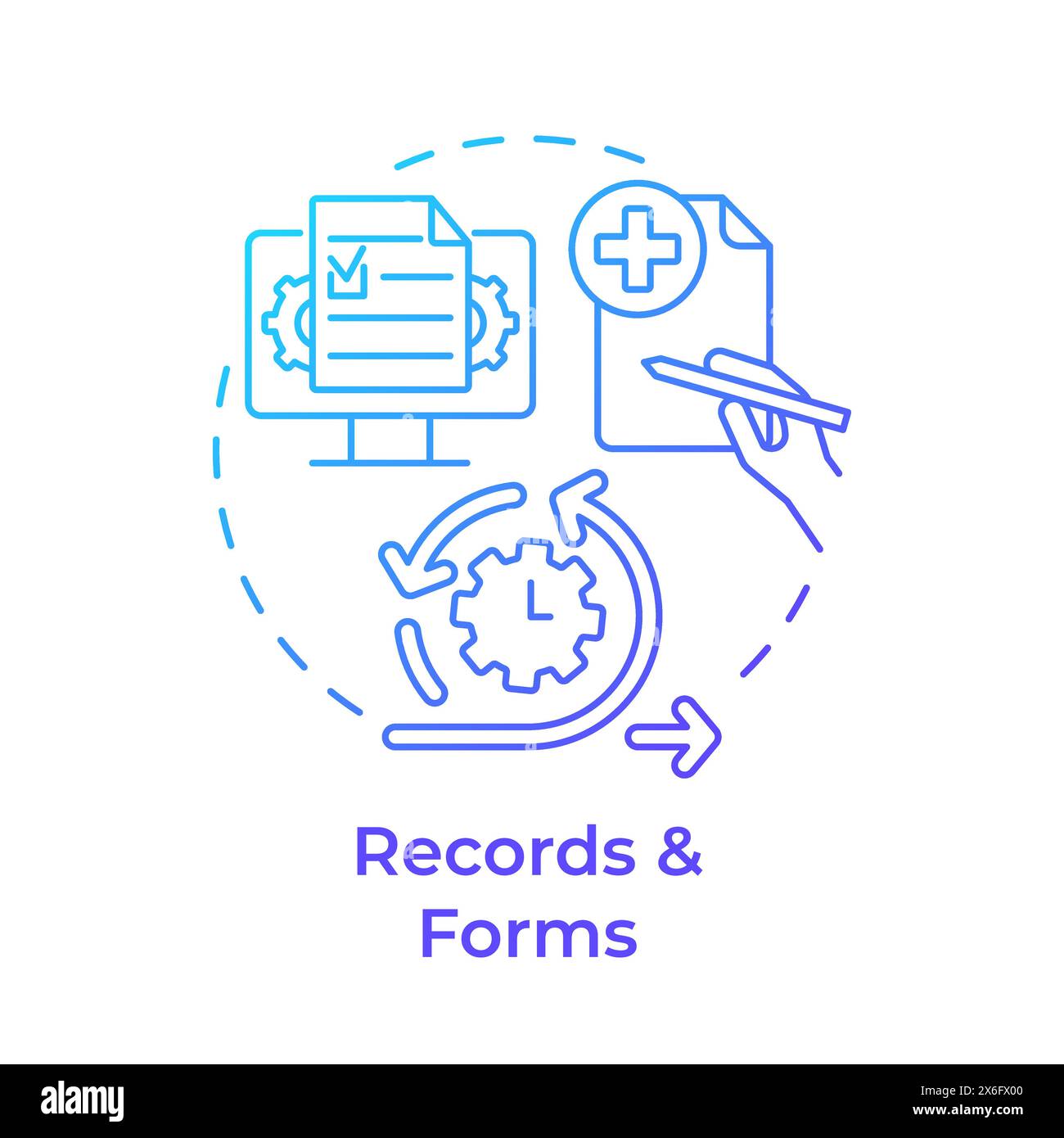 Records and forms blue gradient concept icon Stock Vector Image & Art ... Records and forms blue gradient concept icon Stock Vector Image & Art ...