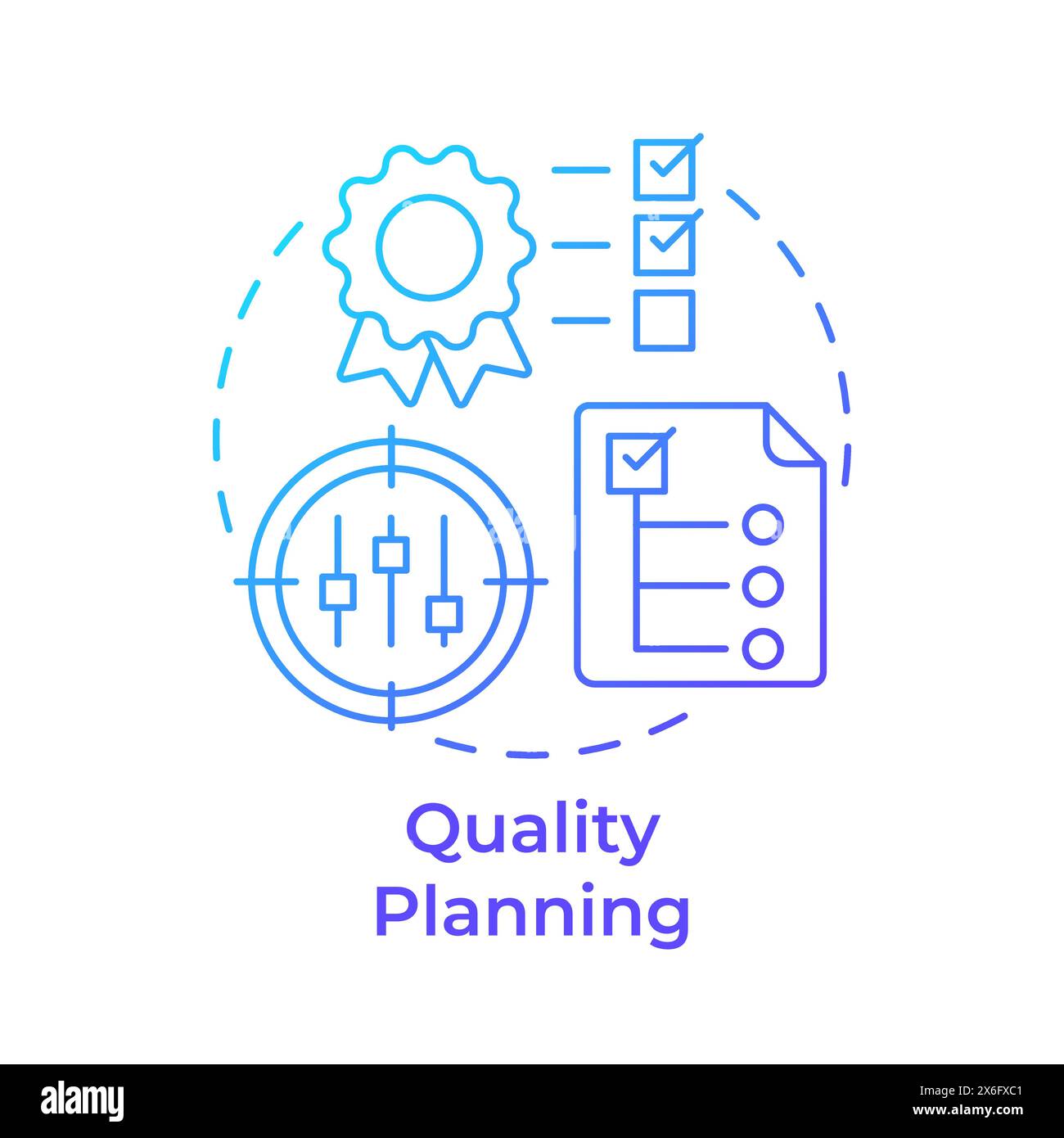 Quality planning blue gradient concept icon Stock Vector Image & Art - Alamy