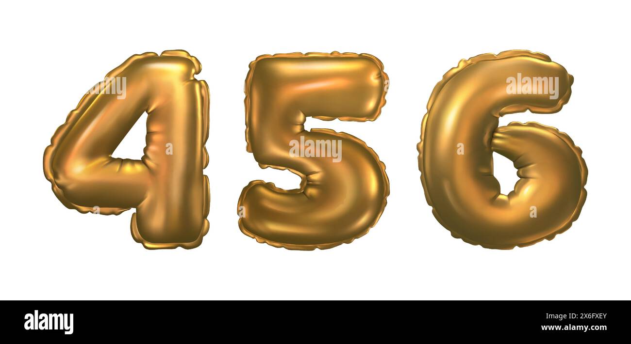 Golden air balloon figures set isolated on white background. Vector ...