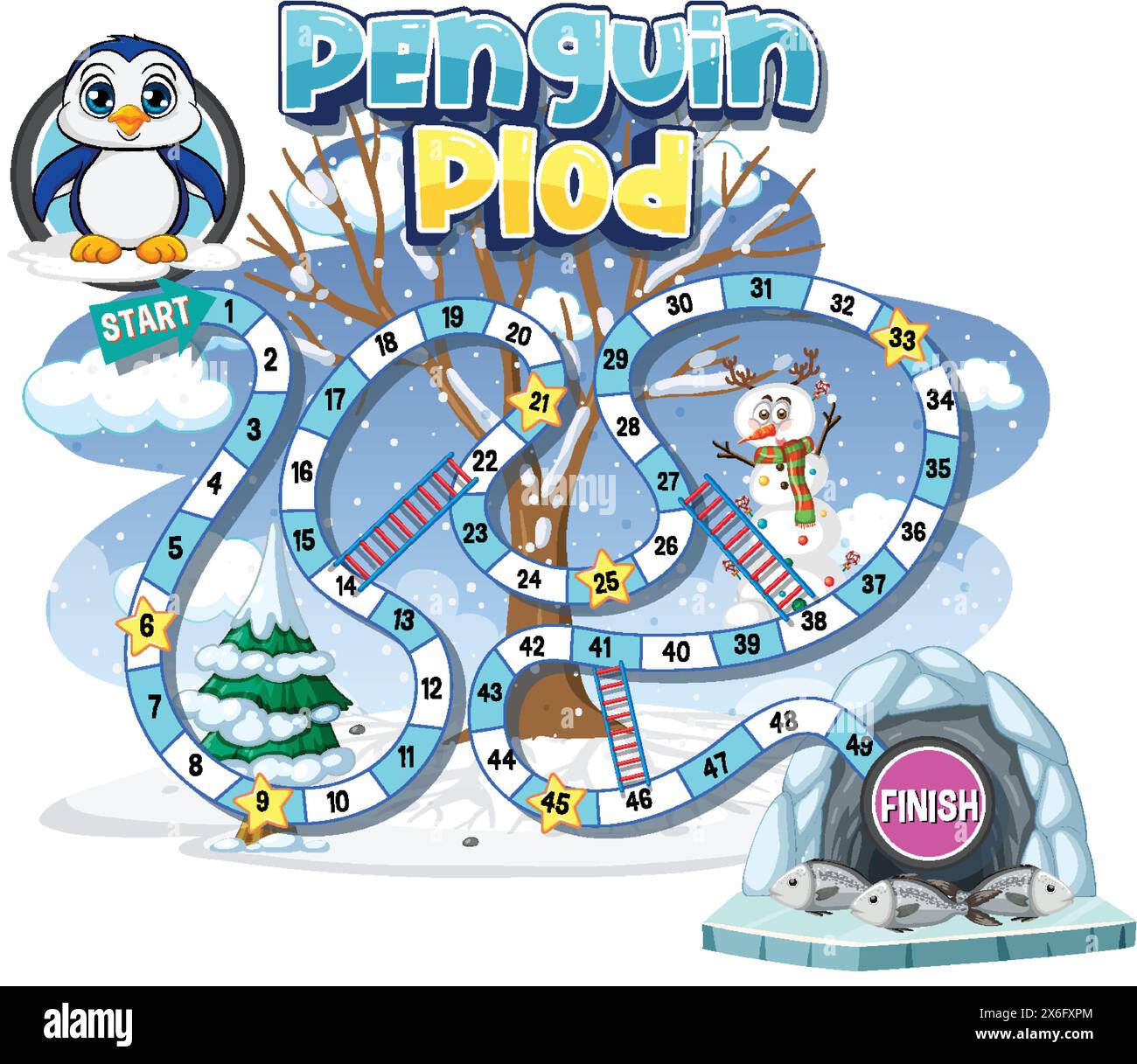Colorful board game with penguins and winter theme Stock Vector Image ...