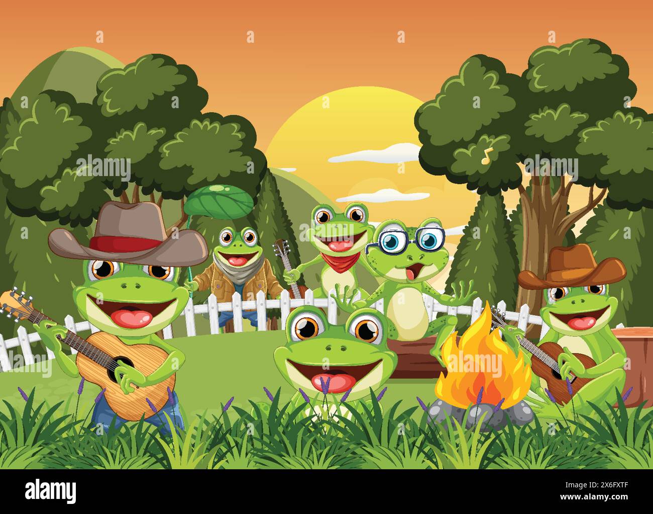 Campfire gathering Stock Vector Images - Alamy