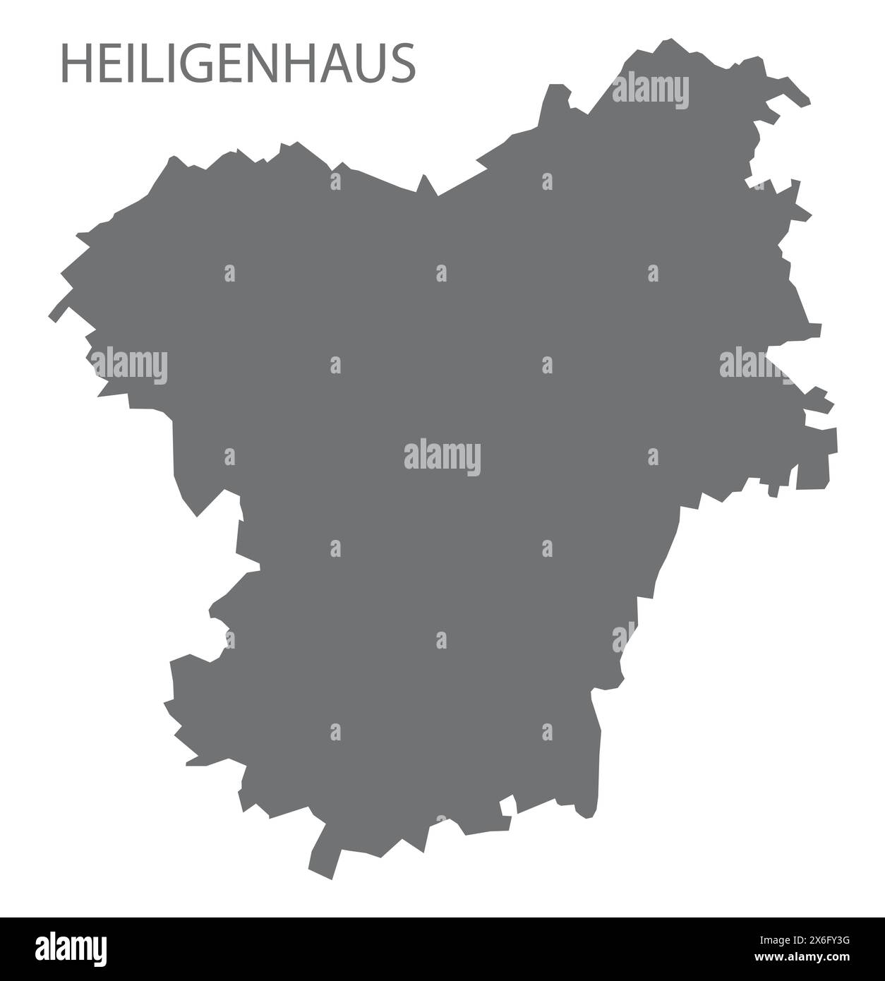 Heiligenhaus German city map grey illustration silhouette shape Stock ...
