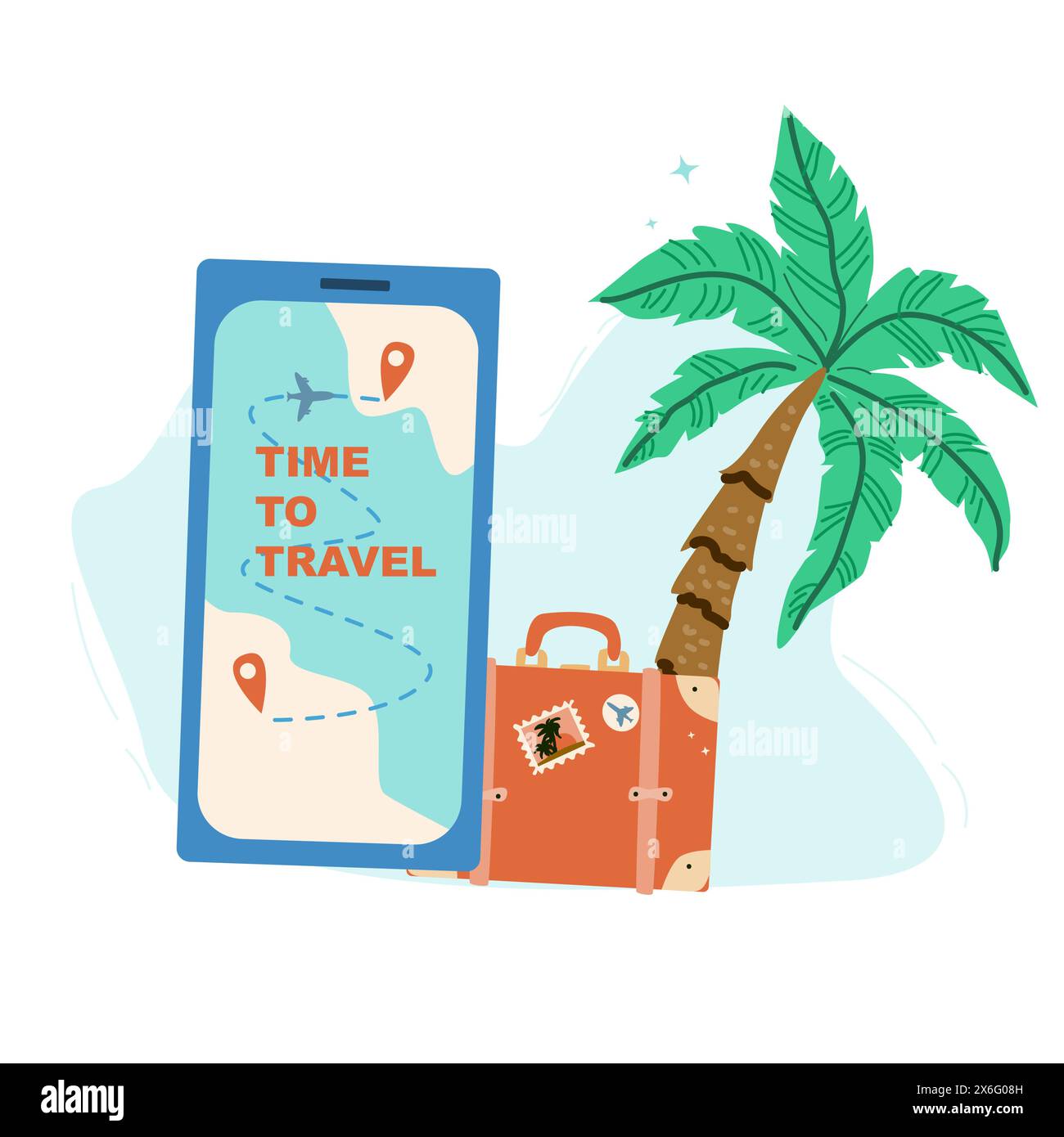 Summer vacation ticket booking concept background. Trip on plane and ...