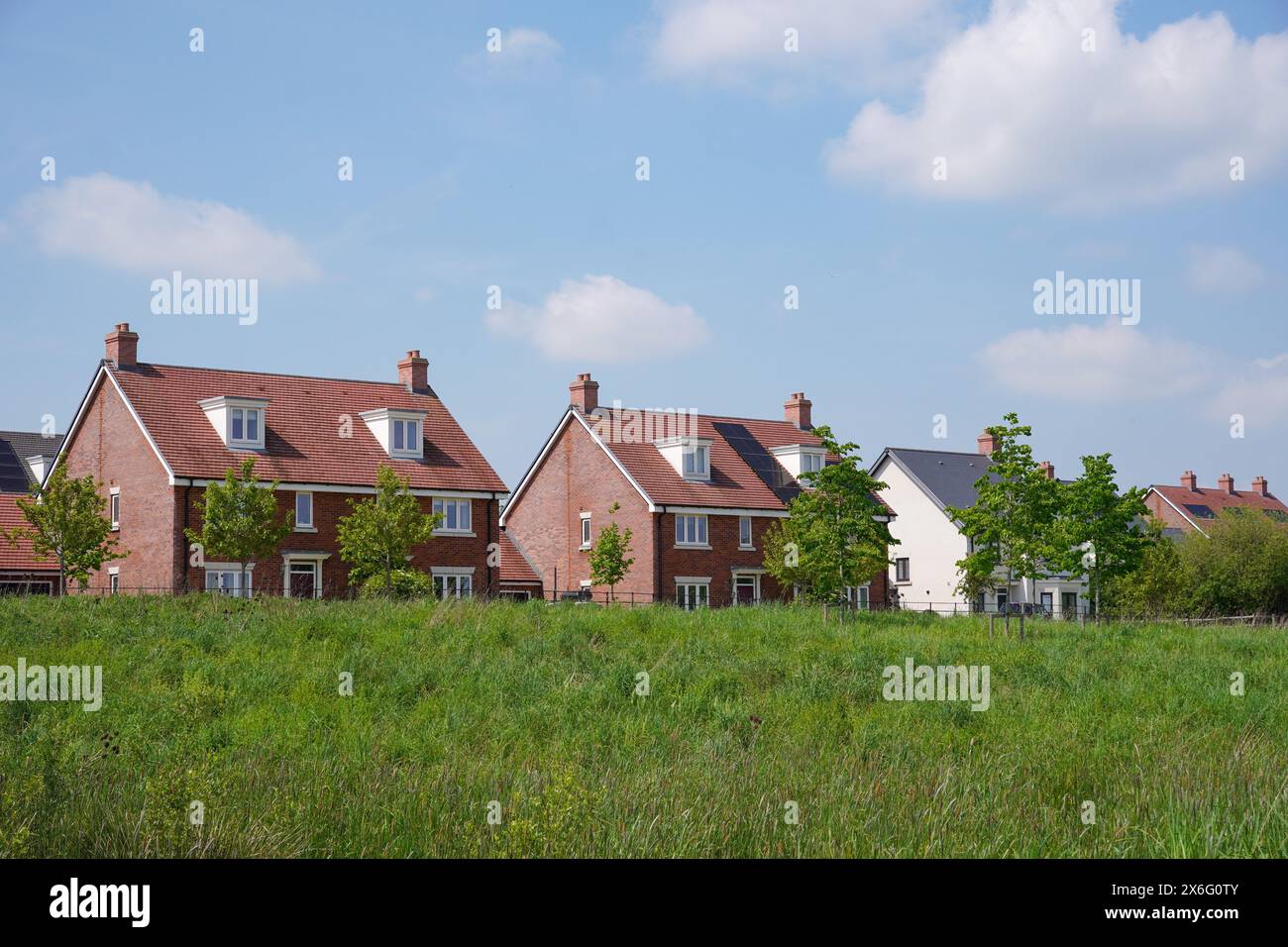 Family homes in new housing development in the UK. property real estate ...
