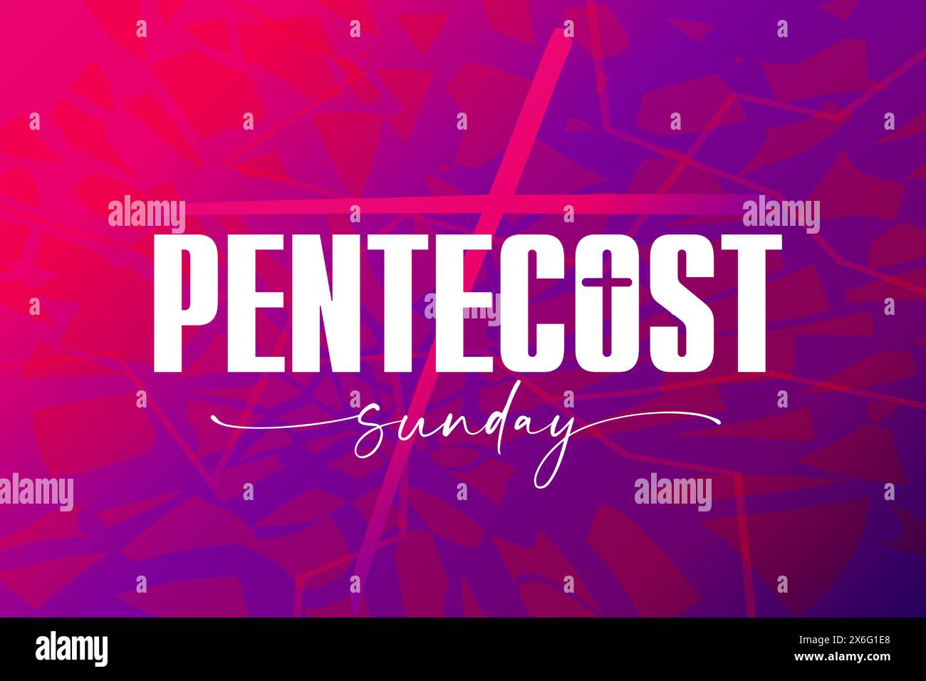 Pentecost Sunday Christian lettering design. Church service invitation ...