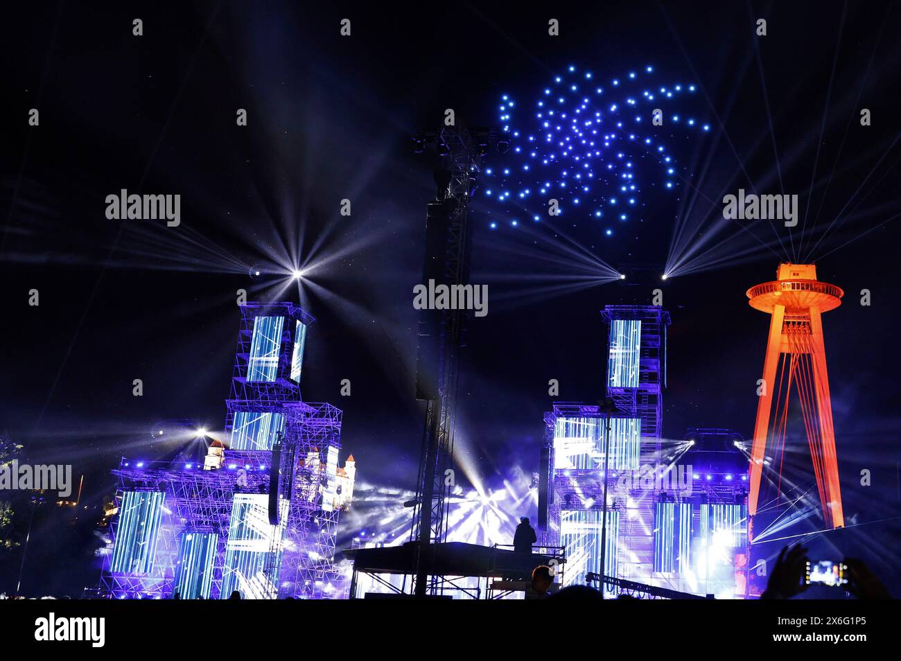 Lichtshow beim Starmus Opening Concert 'Bridge from the Future' auf der ...
