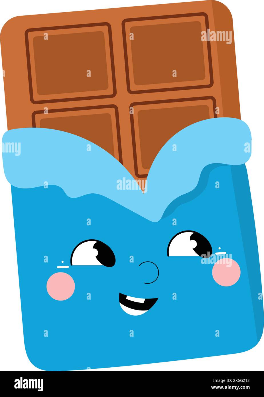 Chocolate bar with cute face in blue paper Stock Vector Image & Art - Alamy