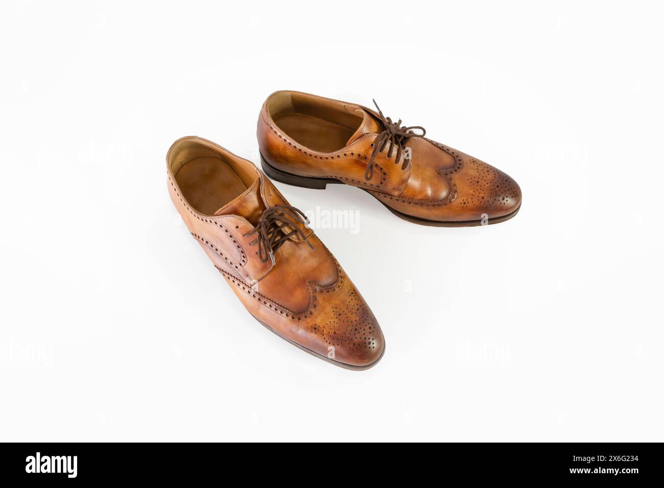 Leather men's shoes. handmade. Classic shape and pattern. Brown ...