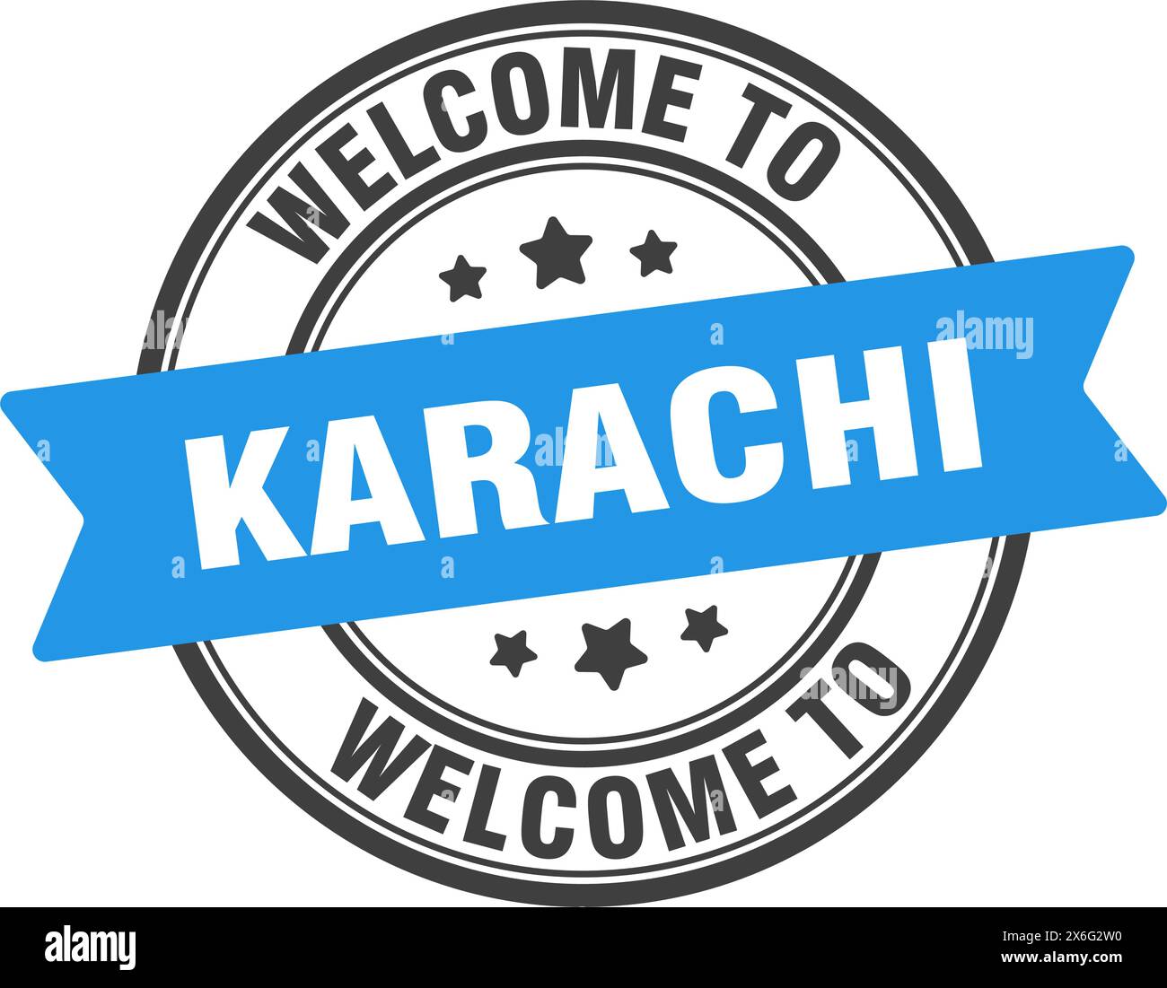 Welcome to Karachi stamp. Karachi round sign isolated on white ...
