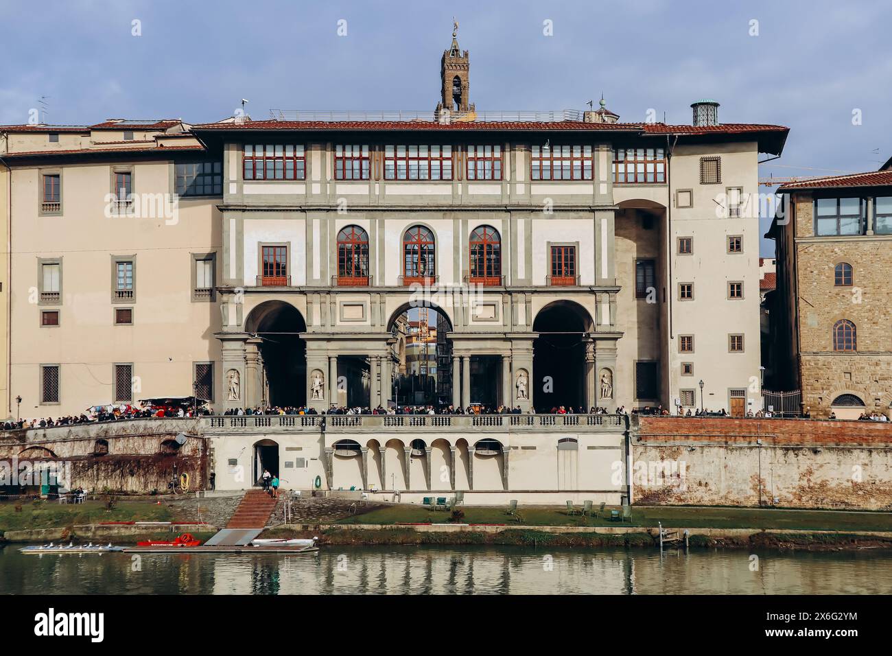 Florence, Italy - 29 December, 2023: The Uffizi Gallery, a prominent ...