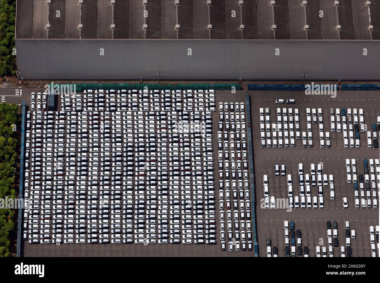 An aerial photo shows the Oppama Plant of Nissan Motor Corp. in ...