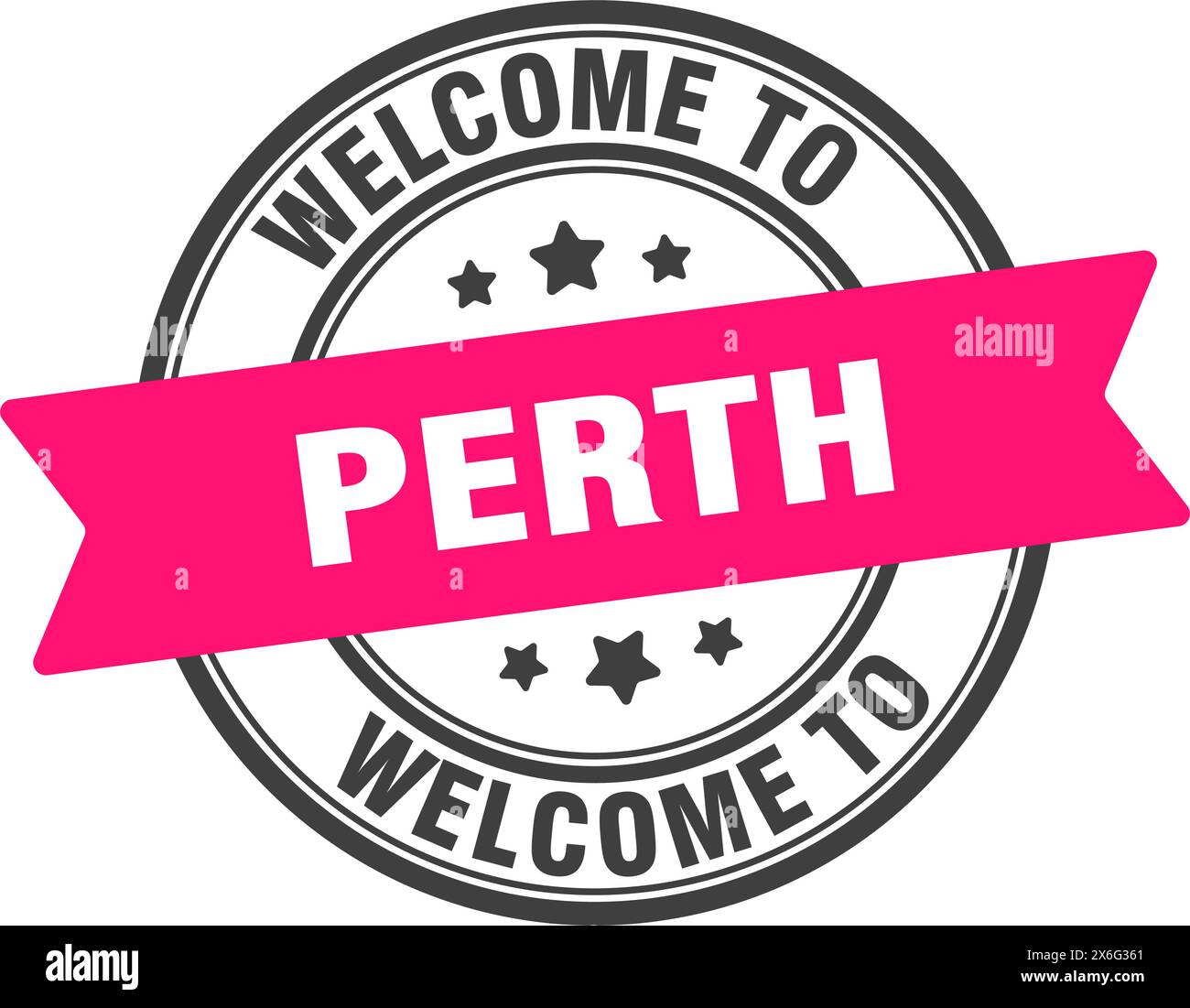 Welcome to Perth stamp. Perth round sign isolated on white background ...