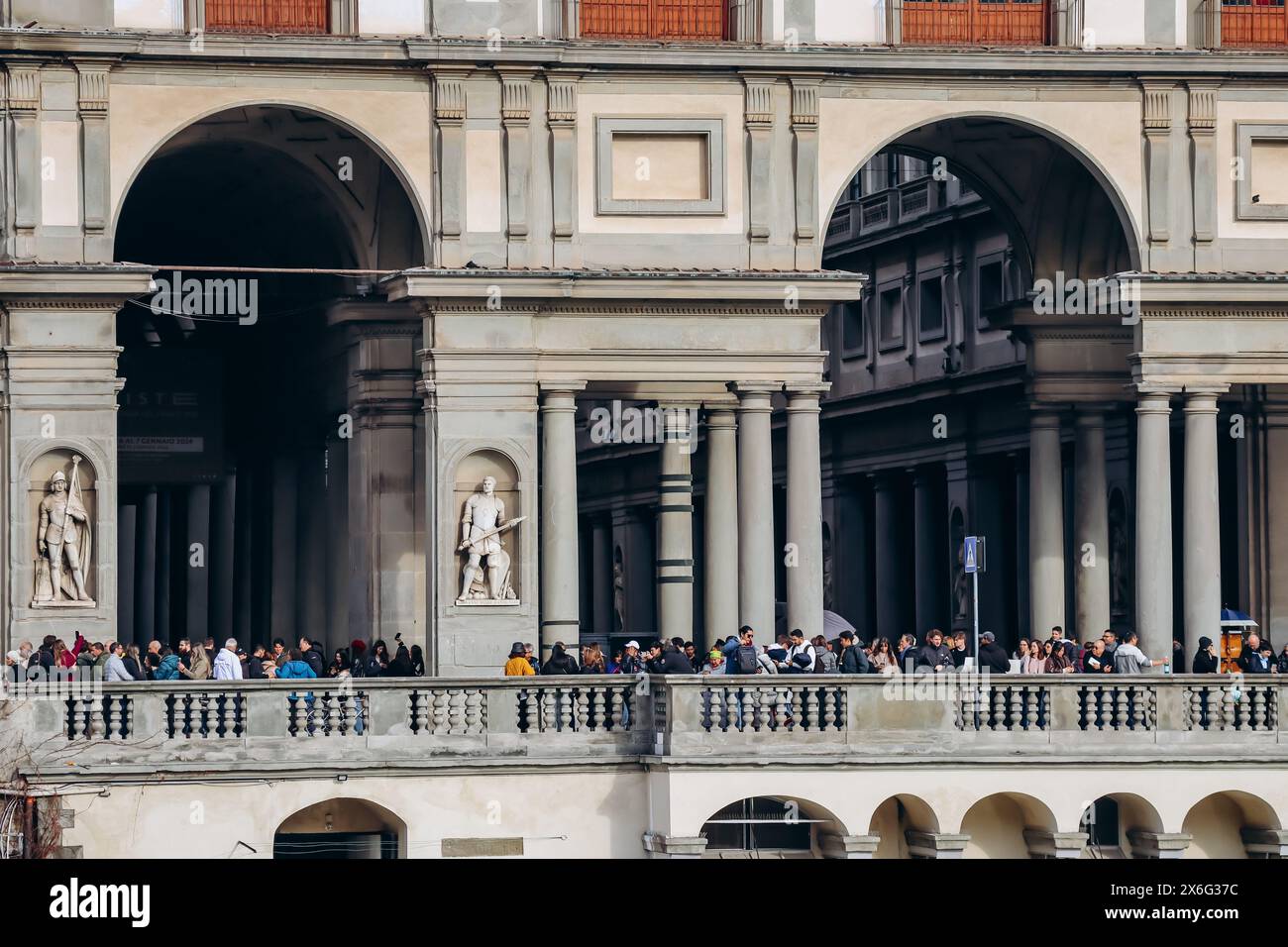 Florence, Italy - 29 December, 2023: The Uffizi Gallery, a prominent ...