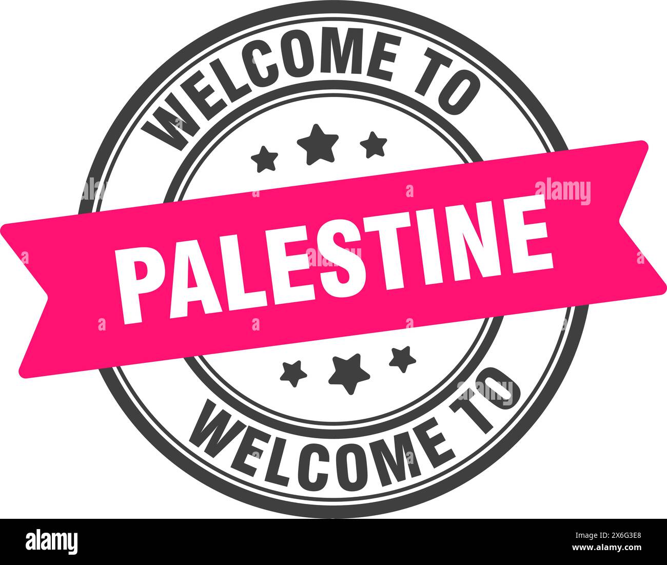 Welcome to Palestine stamp. Palestine round sign isolated on white ...