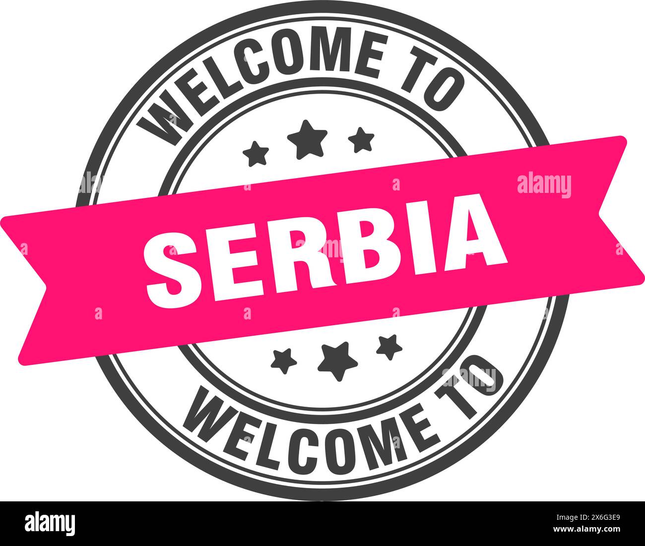 Welcome to Serbia stamp. Serbia round sign isolated on white background ...