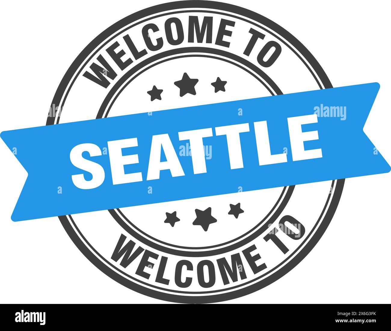 Welcome to Seattle stamp. Seattle round sign isolated on white ...