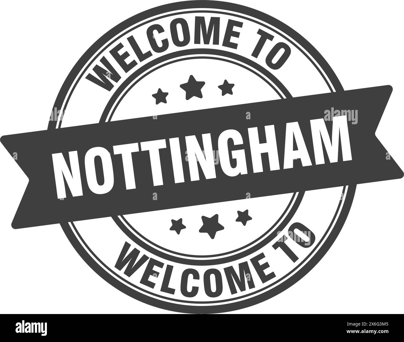 Welcome to Nottingham stamp. Nottingham round sign isolated on white ...