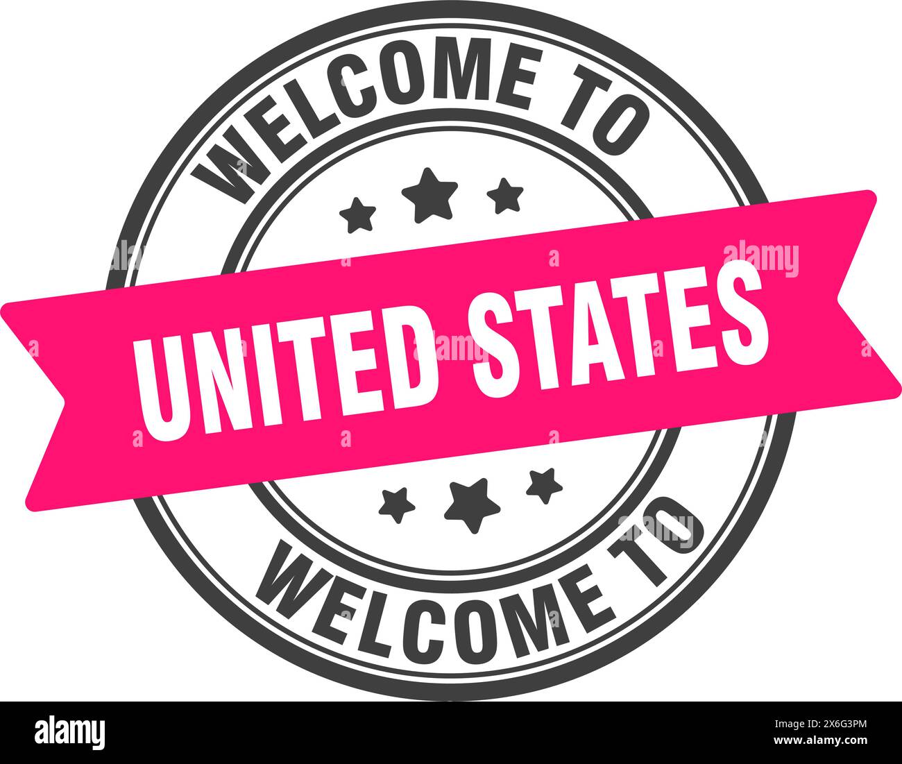 Welcome to United States stamp. United States round sign isolated on ...
