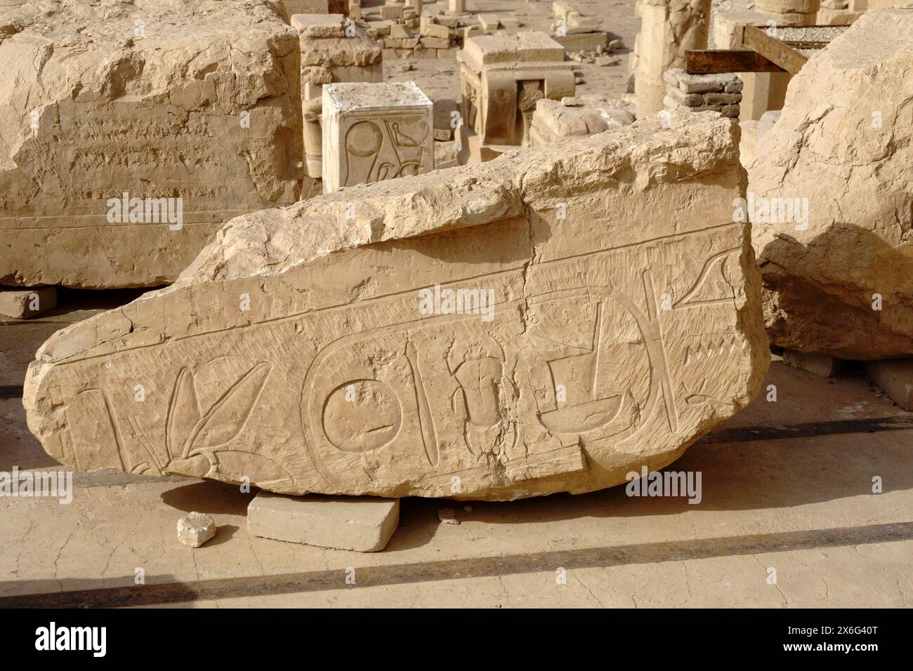 Cartouche of Thutmoses II on a block at the Temple of Hatshepsut at ...