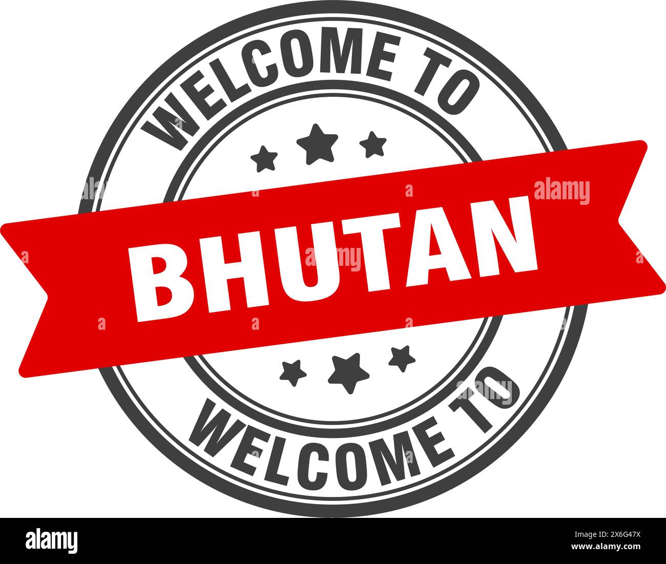 Welcome to Bhutan stamp. Bhutan round sign isolated on white background ...
