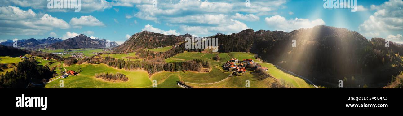 Drone panorama, Bavaria, 360 degree panorama, panorama, aerial view ...