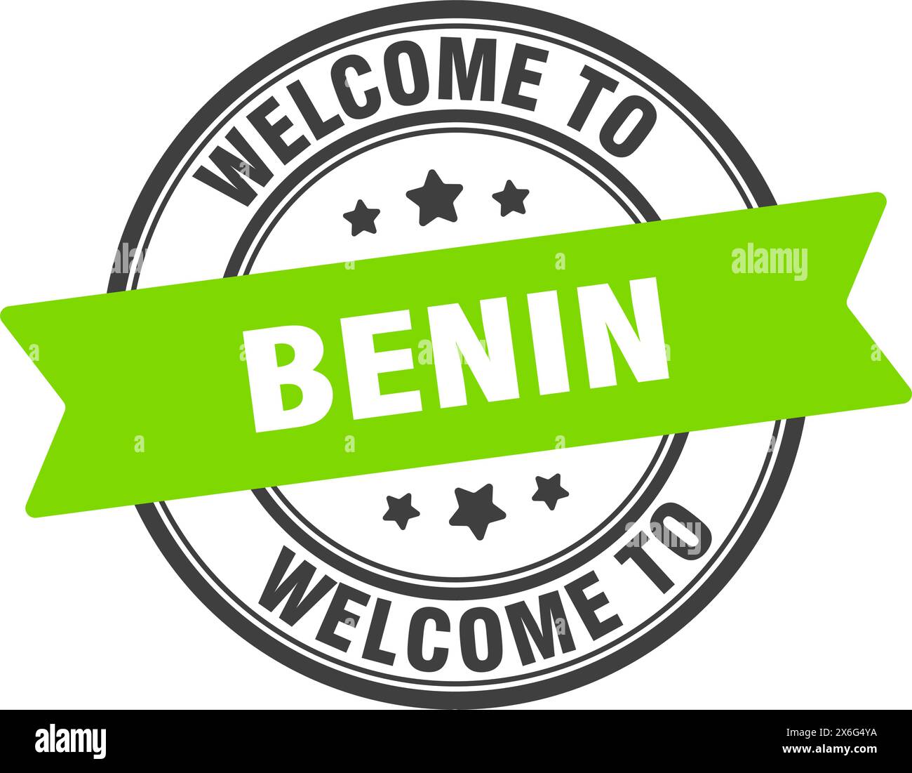 Welcome to Benin stamp. Benin round sign isolated on white background ...