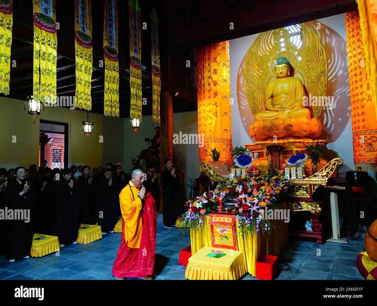YICHANG, CHINA - MAY 15, 2024 - Citizens hold A Bathing Buddha Prayer ...