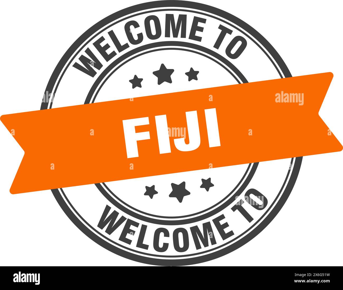 Welcome to Fiji stamp. Fiji round sign isolated on white background ...